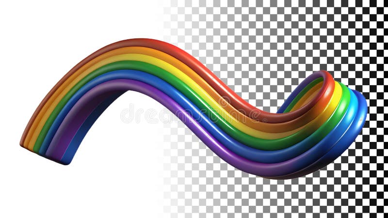 Wavy Rainbow Ribbon, Colorful Flow, Abstract Design Element Png ...
