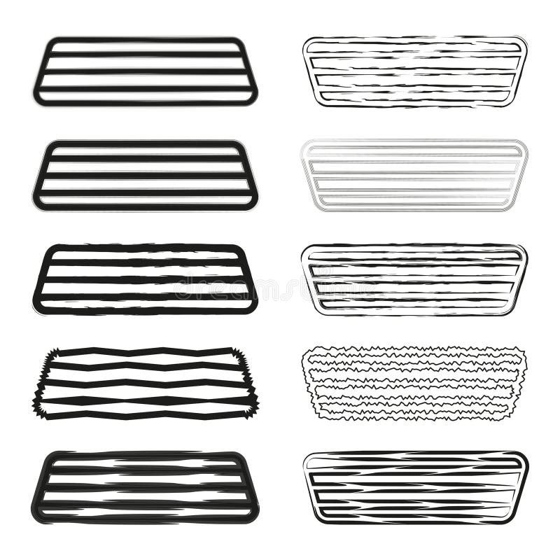 Wavy Rectangle Icon. Striped Shape Vector. Abstract Contour Form. Black ...