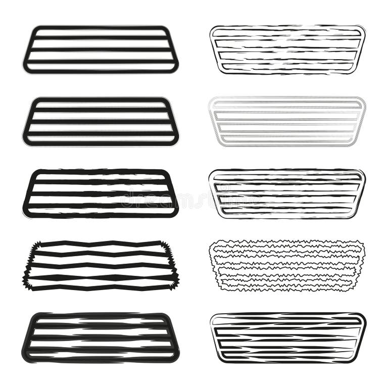 Wavy Rectangle Icon. Striped Shape Vector. Abstract Contour Form. Black ...