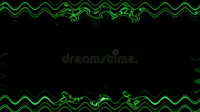 Wavy Rectangular Decorated Colorful Neon Glowing Green Frame ...