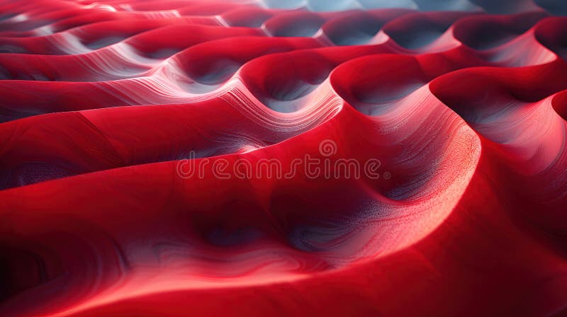 Wavy Red Abstract Background with Smooth Textures and Depth Stock ...