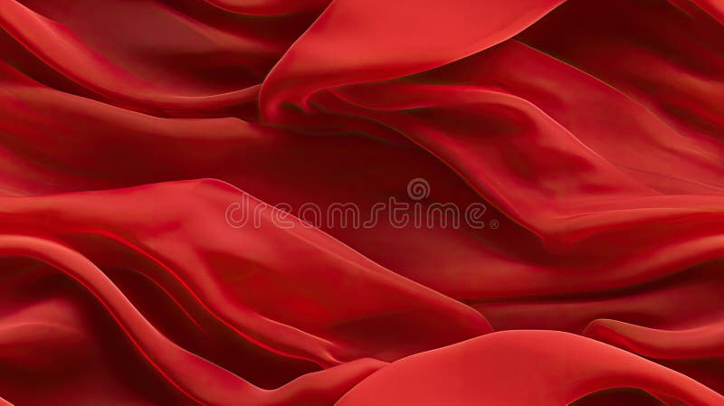 Wavy Red Crepe Chiffon Elegantly Folded, Highlighting the Intricate ...