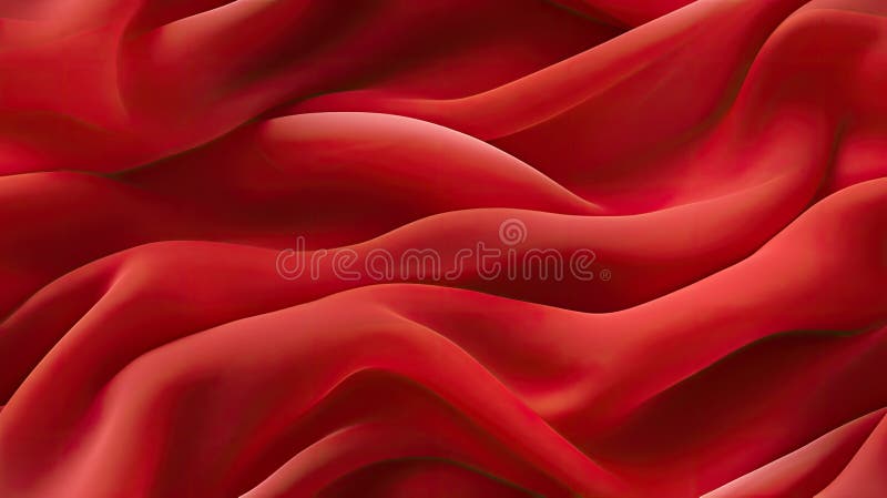 Wavy Red Crepe Chiffon Elegantly Folded, Highlighting the Intricate ...