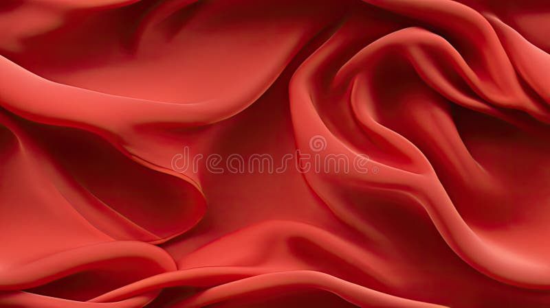 Wavy Red Crepe Chiffon Elegantly Folded, Highlighting the Intricate ...