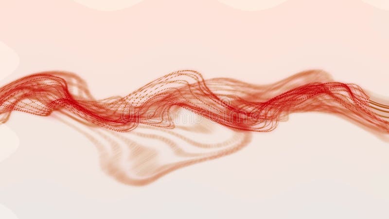 Wavy Red Network of Particles on White Background, Abstract Stock ...