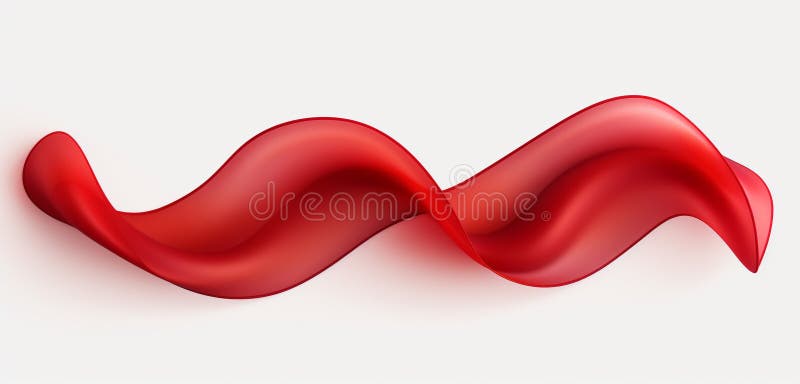 Wavy Red Ribbon Isolated on Transparent Background Stock Illustration ...