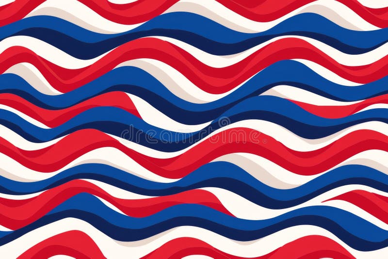 Wavy Red White and Blue Patriotic Pattern Stock Illustration ...