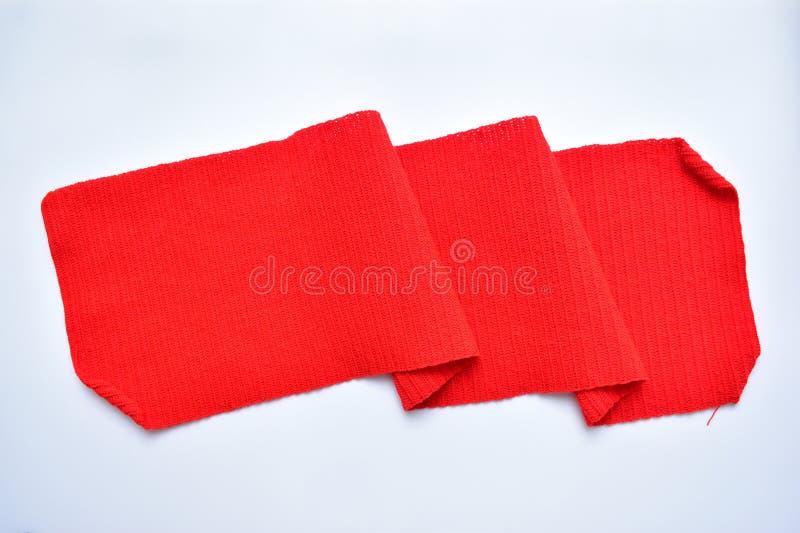 Wavy of Red Wool Knitted Yarn Texture, Woolen Fabric on White ...