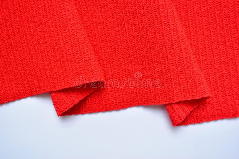 Wavy of Red Wool Knitted Yarn Texture, Woolen Fabric on White ...