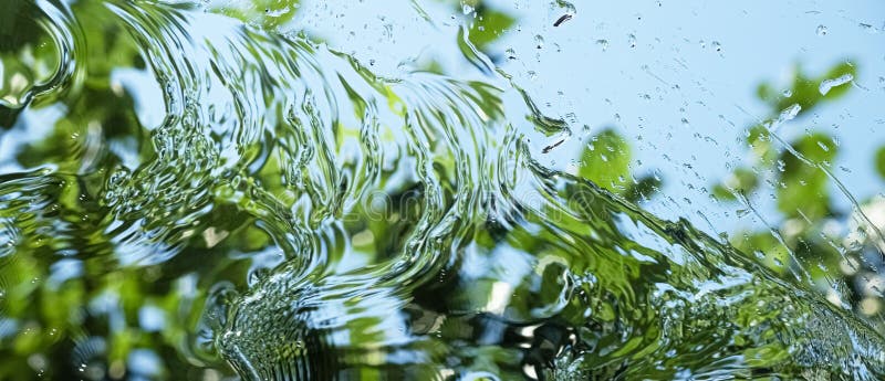 Abstract Reflection Green Sky Water Ecological Ripples Surreal ...
