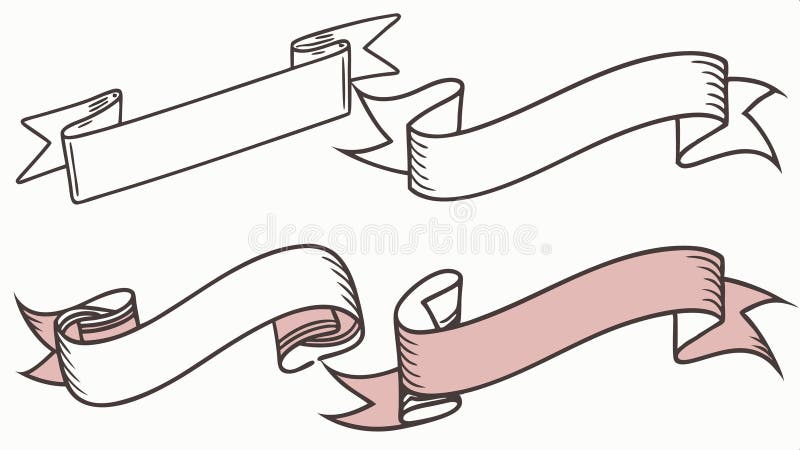 Wavy Ribbon Banner Design Set Vector Design Generative AI Stock Vector - Illustration of ...