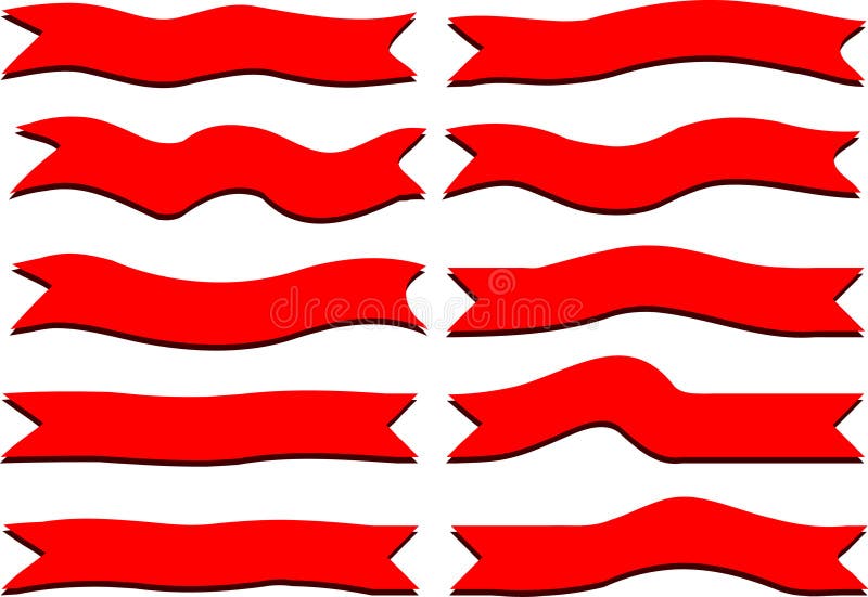 Wavy Ribbons Banners Set (Vector) Stock Vector - Illustration of wavy ...