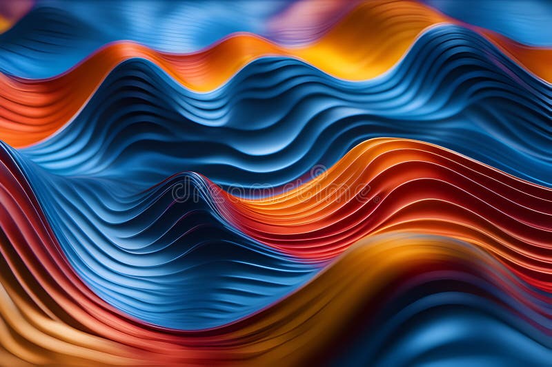 A Wavy Ripple-pattern Formed by a Shiny Platstic Generated by Ai Stock ...