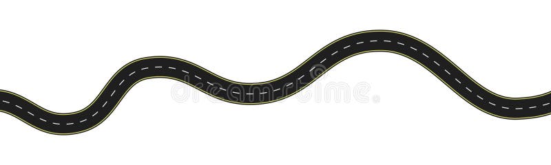 Wavy Road Top View, Winding Curves Asphalt Road Isolated Stock ...