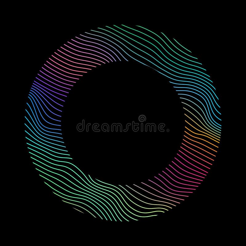 Wavy Round Frame Background. Stock Vector - Illustration of technology ...