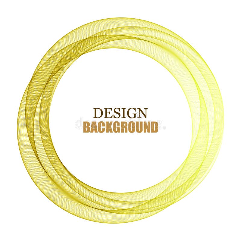 Wavy Round Gold Frame, on White Background Stock Vector - Illustration ...