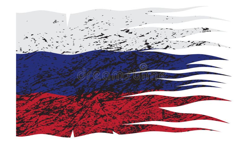 Wavy Russia Flag Grunged stock illustration. Illustration of wind ...