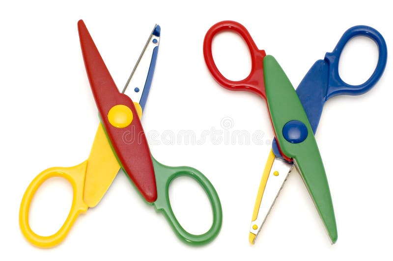 Wavy scissors on white stock photo. Image of color, cutting - 4885104