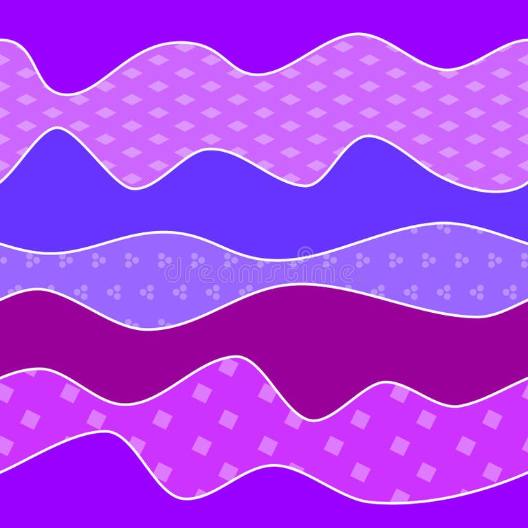 Wavy Seamless Patchwork in Violet Colors with Geometric Patterns ...