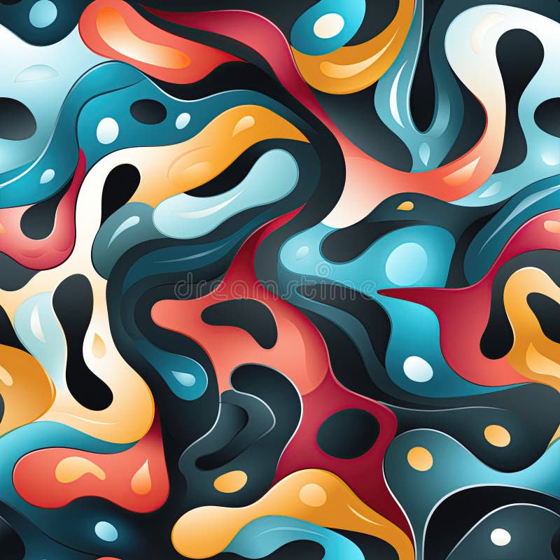 Wavy Seamless Pattern with Colorful Waves on Multicolored Background ...