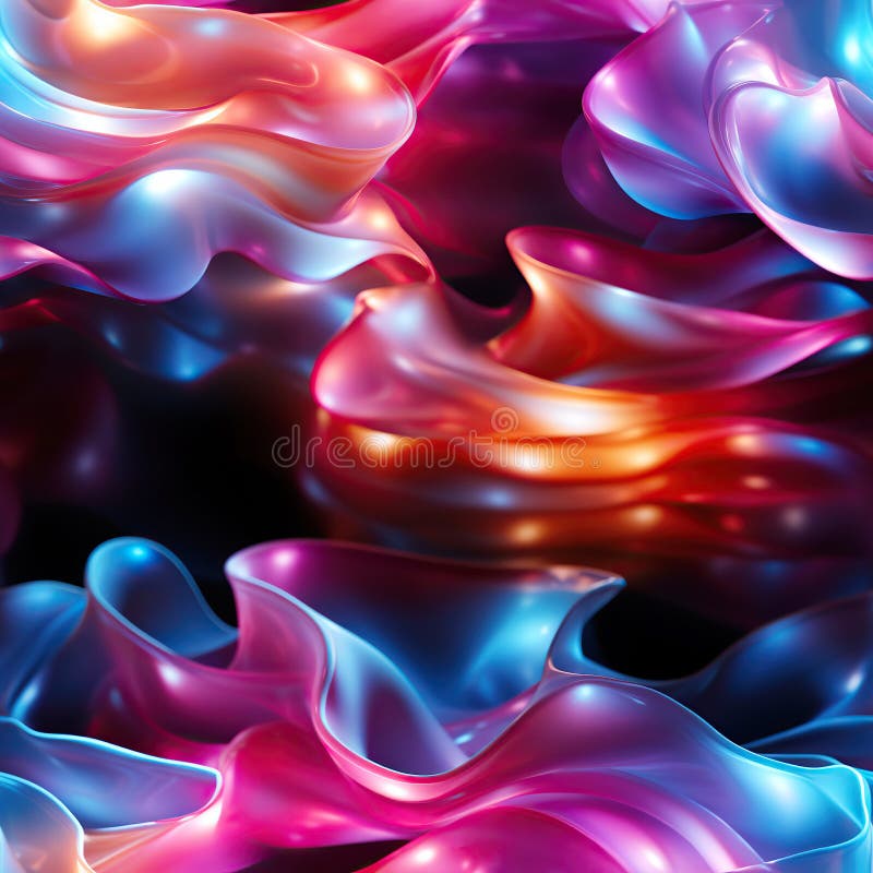 Wavy Seamless Pattern Texture with Neon Gradient Multicolored Curves ...