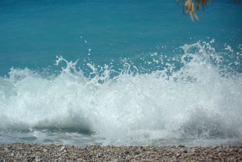 Close Up of a Wavy Sea at the Borsh Beach, Albania. Stock Photo - Image ...