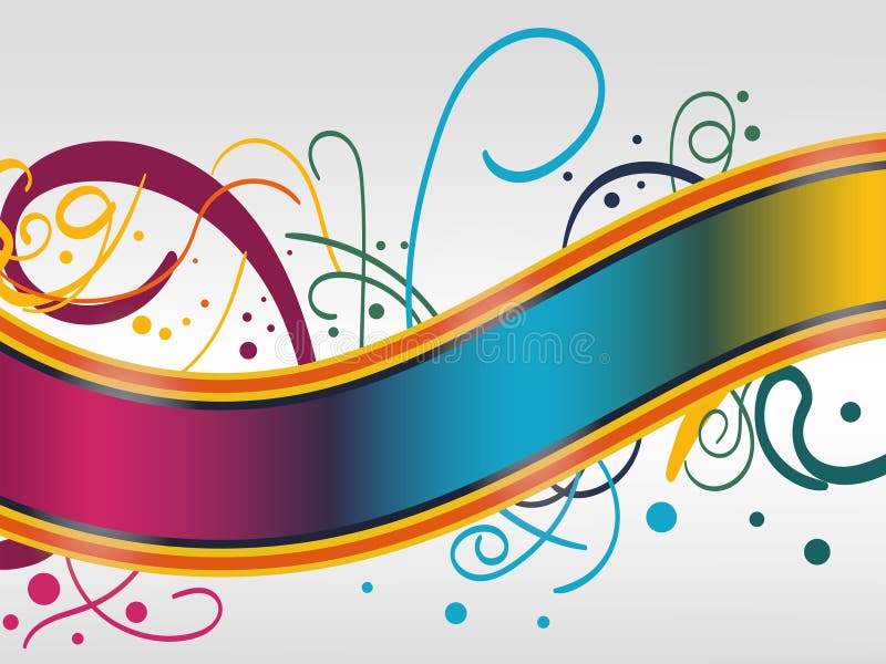 Wavy Shape with Rainbow Colors on White Background. Vector Illustration ...