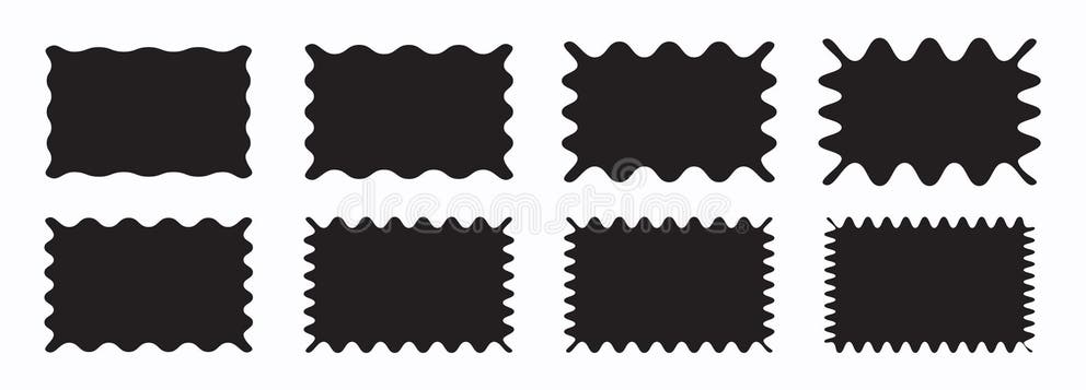 Wavy Shape Set, Zigzag Frames. Scallop Borders, Round Zig Zag Edge ...