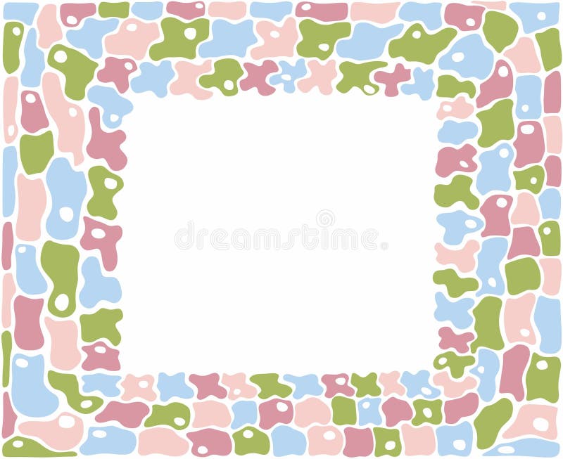 Wavy Shapes Frame. Rectangle Shape Border. Vector Doodle Squiggle ...