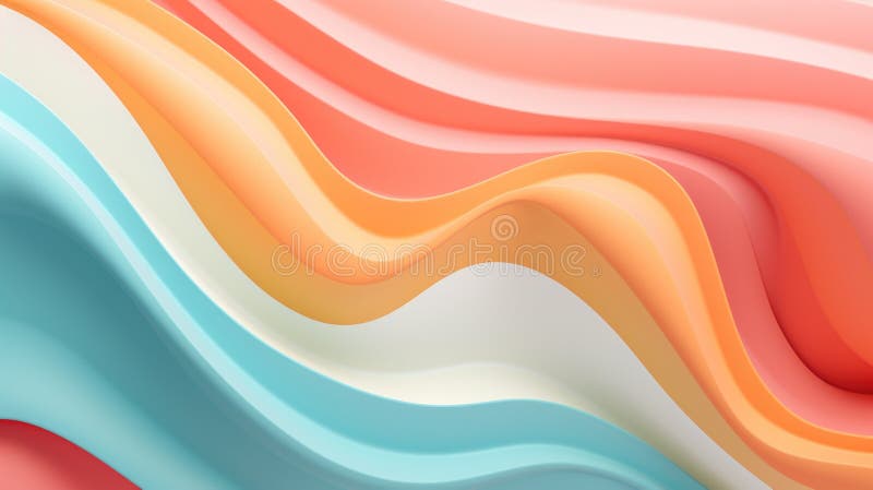 Wavy Shapes in Pastel Colors, Abstract Illustration Stock Illustration ...