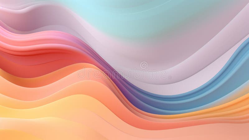 Wavy Shapes in Pastel Colors, Abstract Illustration Stock Illustration ...