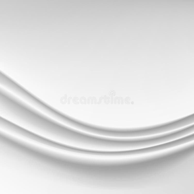 Wavy Silk Abstract Background Vector. White Satin Silky Cloth Fabric ...