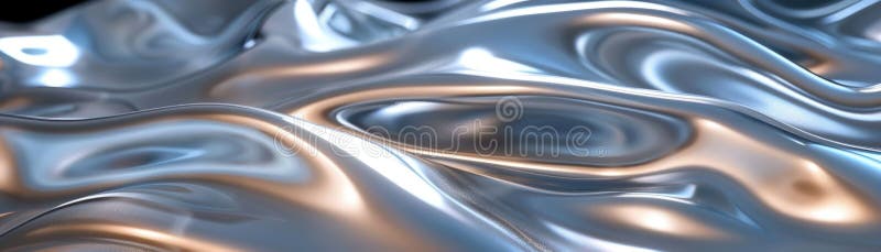 Wavy Silver-colored Silk Fabric with Blue Highlights Stock Illustration ...
