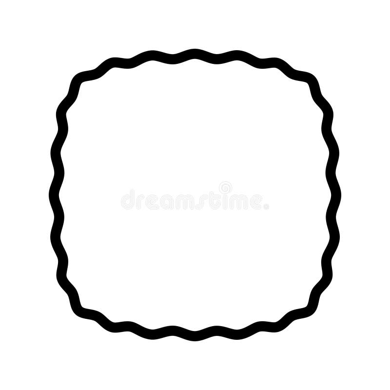Wavy Squircle or Square Frame with Rounded Borders. Simple Geometric ...