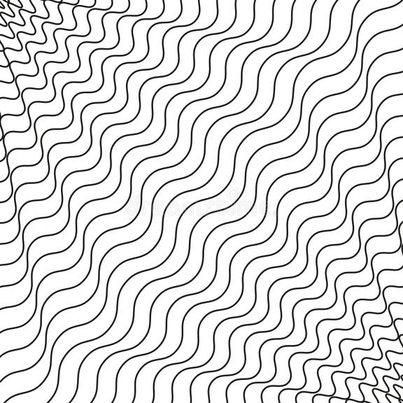 Wavy Stripe Pattern. Black White Lines. Abstract Vector Shape. Graphic ...