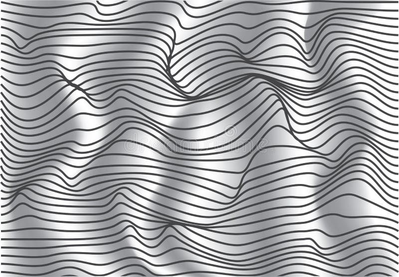 Wavy Striped Surface. Abstract 3d Illusions Stock Vector - Illustration ...