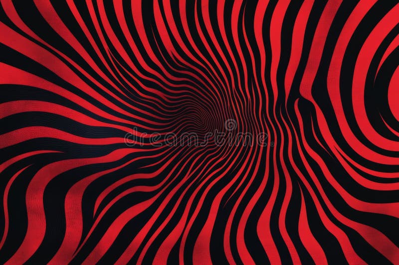 Wavy Stripes of Red and Black Creating a Mesmerizing Optical Illusion ...