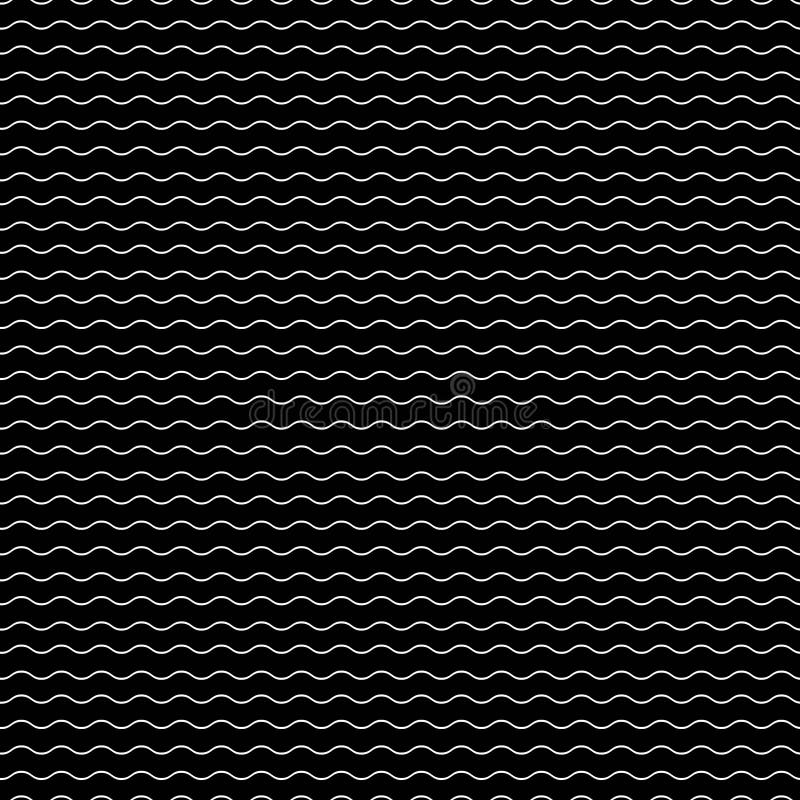 Wavy Stripes Seamless Background. Thin Hand Drawn Uneven Waves Vector ...
