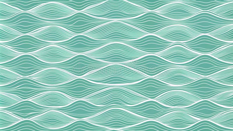 Wavy Stripes Seamless Background. Thin Hand Drawn Uneven Waves Vector ...
