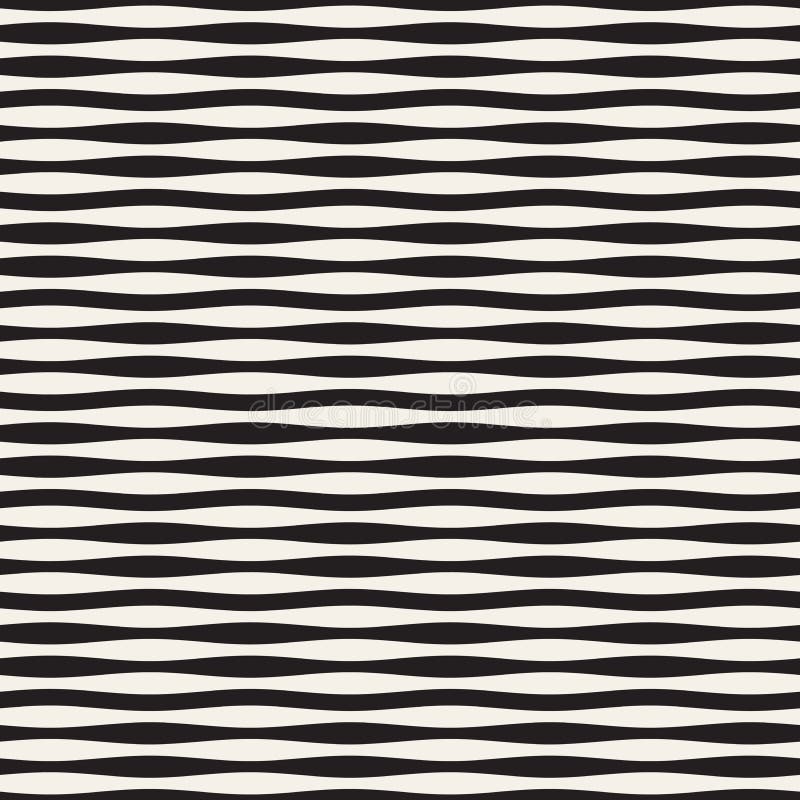 Wavy Stripes Vector Seamless Pattern. Retro Wavy Texture. Geometric ...