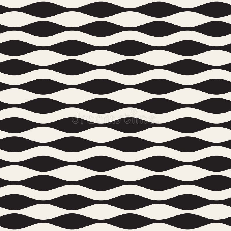 Wavy Stripes Vector Seamless Pattern. Retro Wavy Engraving Texture ...