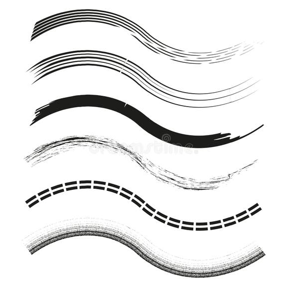 Wavy Stroke Bundle. Multi Style Lines. Grunge Curve Elements. Vector ...