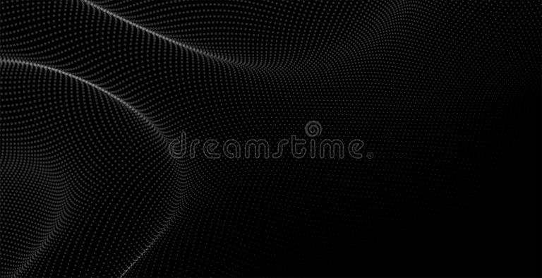 Wavy Style Abstract Big Particle Dark Banner in Flow Motion Stock ...