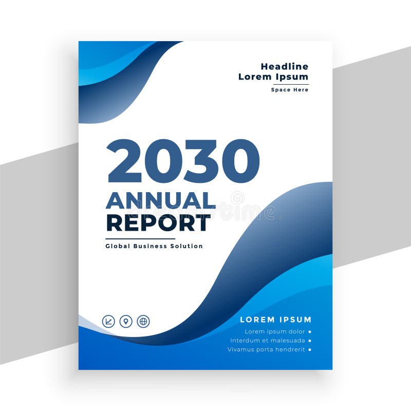 Wavy Style Firm Annual Report Flyer for Professional Work Stock Vector ...