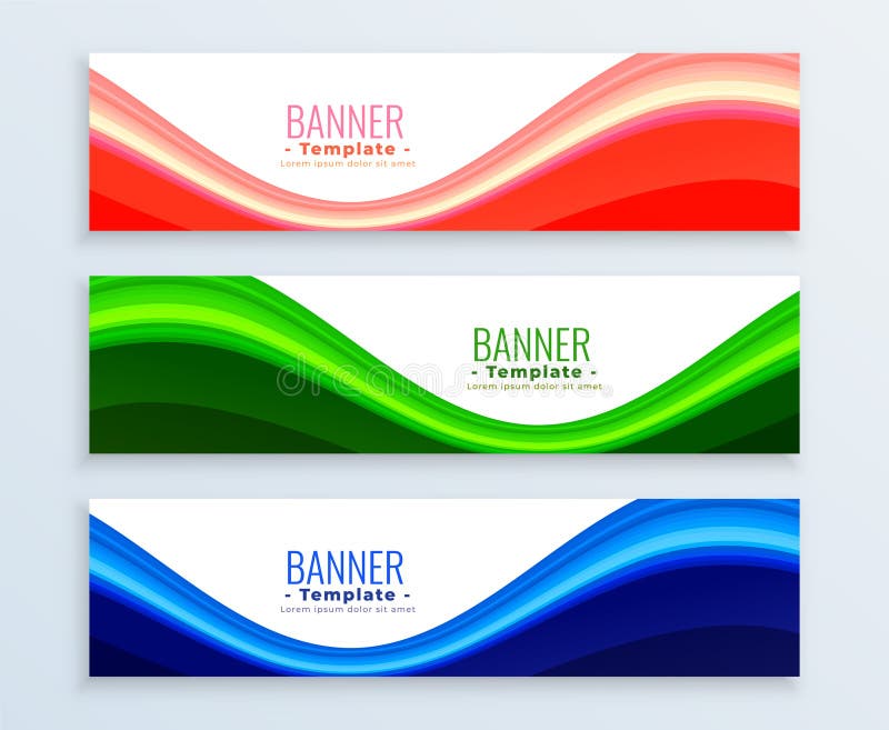 Wavy Style Modern Web Business Banner Templates in Collection Stock ...