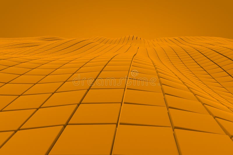 Wavy surface made of cubes stock illustration. Illustration of fantasy ...