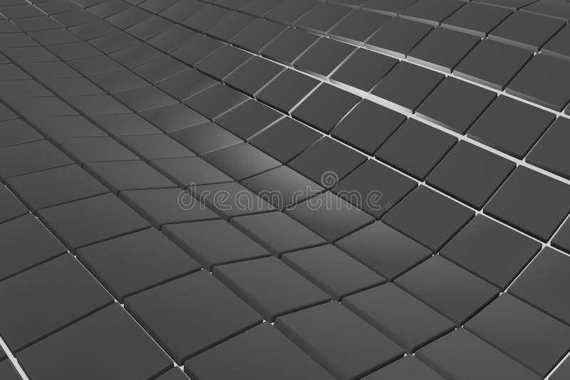 Wavy Surface Made of Cubes with Glowing Background Stock Illustration ...