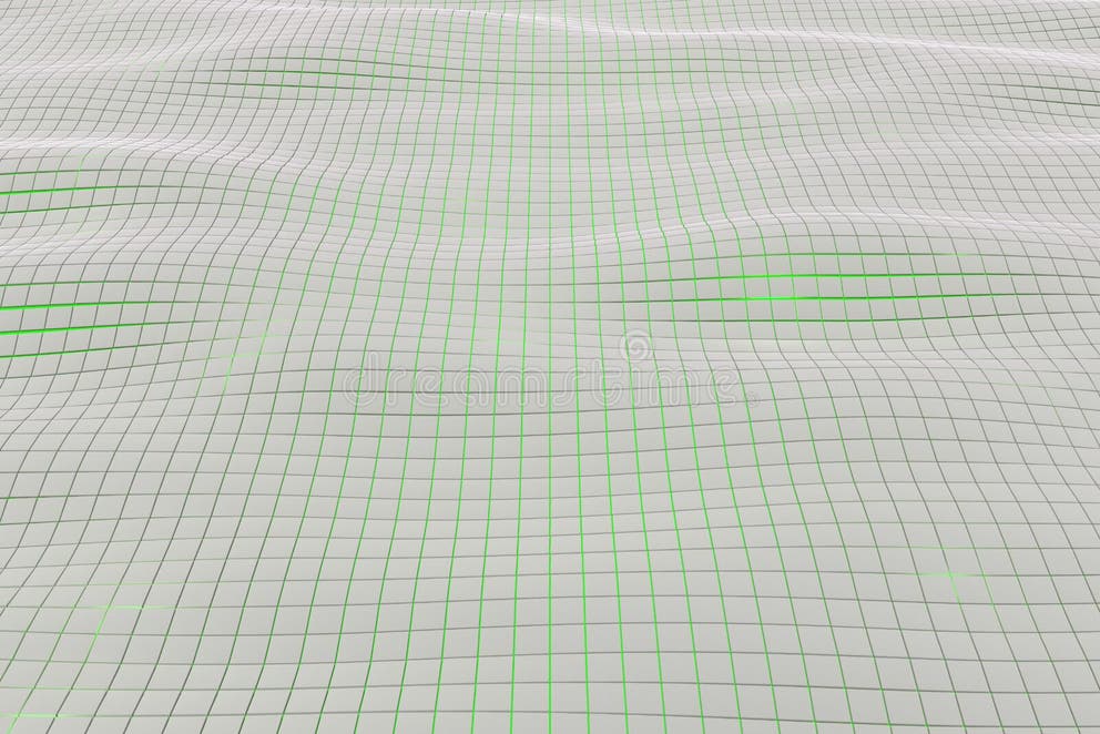 Wavy Surface Made of Cubes with Glowing Background Stock Illustration ...