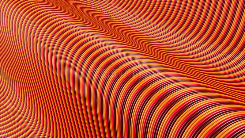 Wavy Surface Made of Different Colored Lines Stock Illustration ...