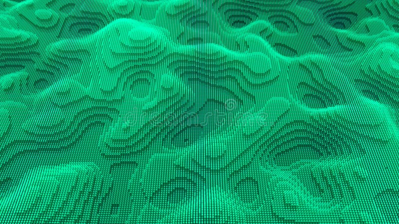 Wavy Surface with Ripples and Grains, Seamless Loop. Animation. 3D ...